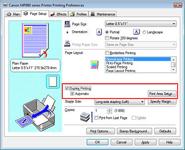 Set Duplex Printing in Windows