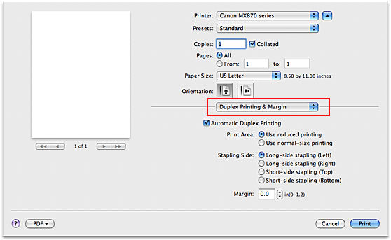 Use Automatic Duplex Printing (Mac OS X)
