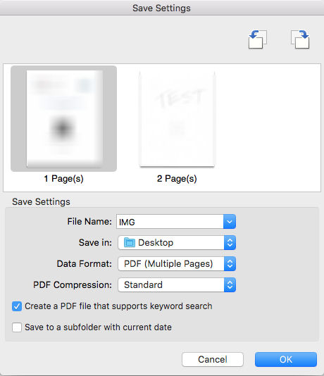 Scanning Both Sides of a Document Using the ADF (macOS) - TR7520 ...