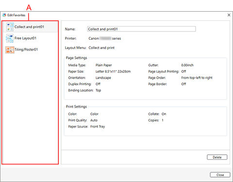 Canon Easy-Layout Editor: Adding or Editing Your Favorites