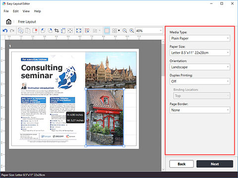 Canon Easy-Layout Editor: Free Layout