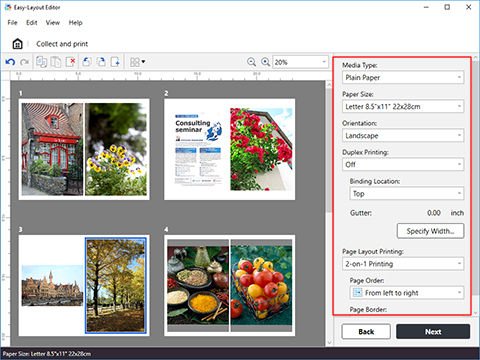 Canon Easy-Layout Editor: Collect and Print