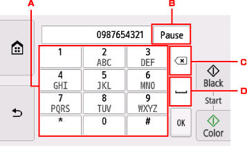 Sending Faxes by Entering a Fax / Telephone Number on the Touch Screen ...