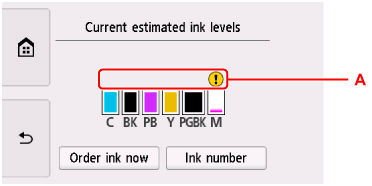Checking Ink Status on the Touch Screen - TS8220