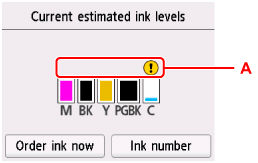 Checking Ink Status on the Touch Screen - TS6220