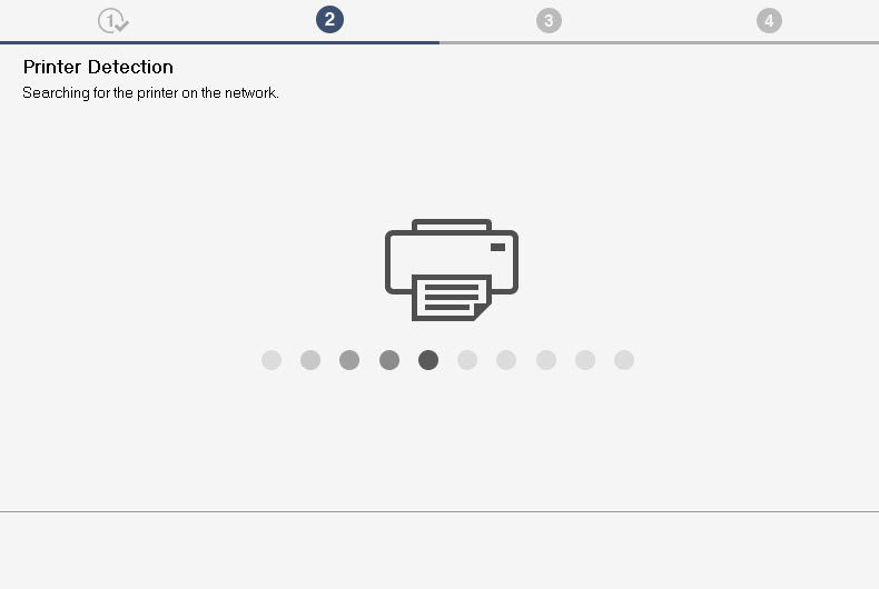 Setting up the Printer for use on a Wired LAN - Establishing connection ...