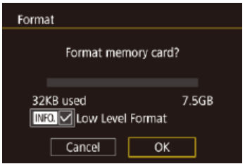 Formatting the card on the PowerShot G9 X