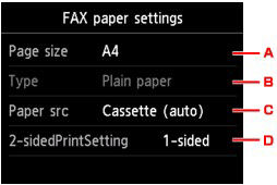 Changing Paper Settings for Receiving Faxes