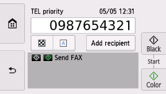 Sending Faxes by Entering a Fax / Telephone Number on the Touch Screen ...