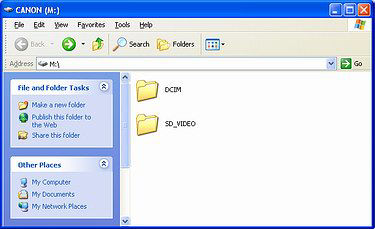 List of the directory and file structure of FS series camcorders