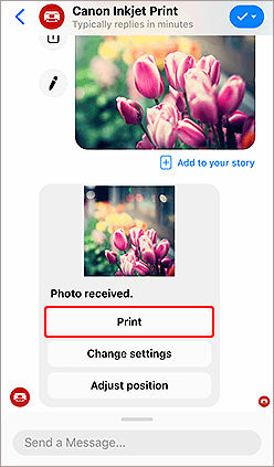 Printing Pictures from Facebook Messenger