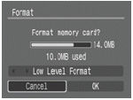 Procedure for formatting the SD card PowerShot SD400, SD430, SD450 ...