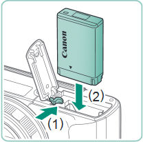 Installing and Removing the Battery and Memory Card from the PowerShot ...