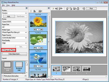 Printing images in Grayscale - Easy-PhotoPrint Pro