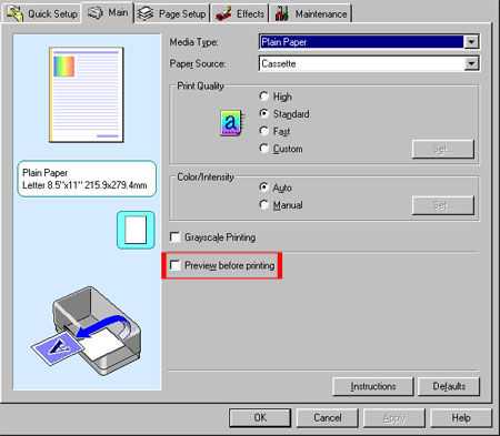 Enable/Disable Preview Before Printing (Windows)