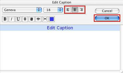 How to add text, headers, or captions using ImageBrowser