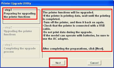 MX310 firmware v.1.04 upgrade procedure on Windows