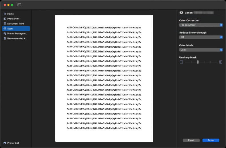 Canon PRINT (macOS) - Scan Photos or Documents