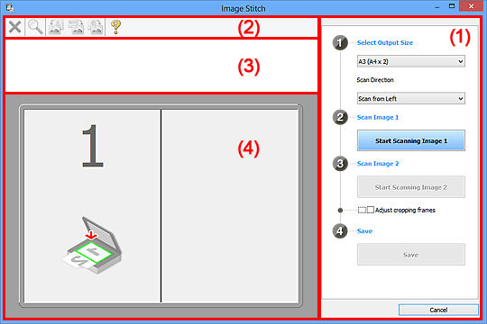 IJ Scan Utility (Windows) - Image Stitch Window