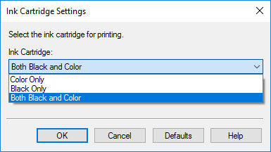 How to Select Ink Cartridges to be used from the Printer Preference Box ...