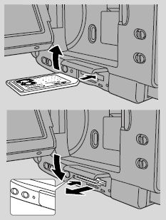 How to insert the memory card into the GL2.