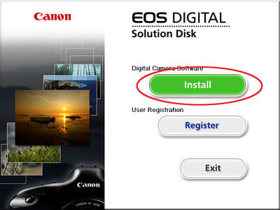How to install driver and software that came with the EOS 20D.