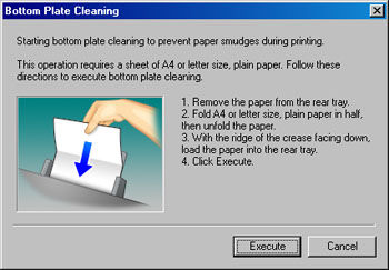 Perform Bottom Plate Cleaning (Windows) - iP2700 / iP2702