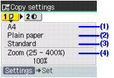 Change the copy settings - MX850