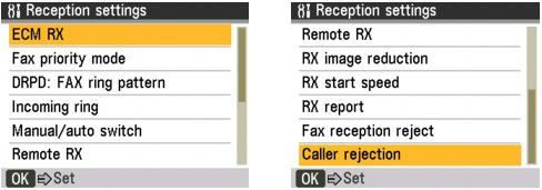 Change the fax settings - MX330 / MX860