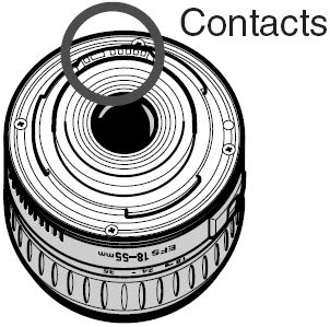 Clean the lens contacts.