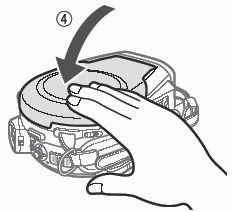Loading a disc into the DC210, DC220, and DC230 DVD camcorders