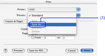 Change Printing Preset information (Mac OS X)