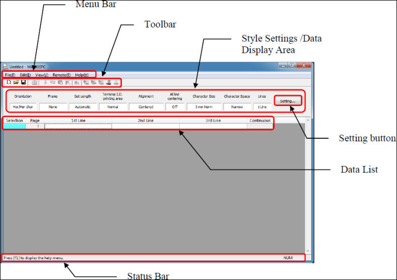 Mk2600PC - Main Screen