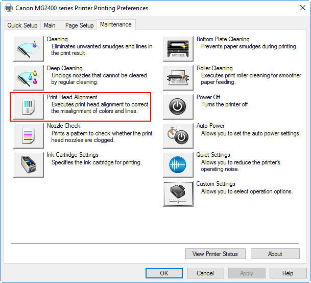 Manually Align the Print Head - Windows PC - PIXMA MG2420, MG2520