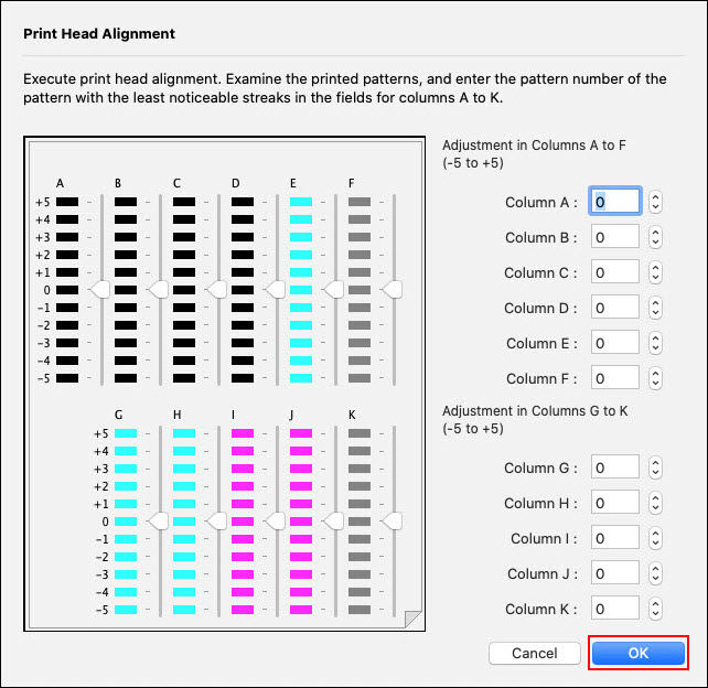 Align the Print Head Manually from a Mac - MX432 / MX439