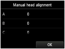 Aligning the Print Head Manually from the Operation Panel - MB2320 / MB5320