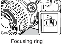 How to focus the EOS Digital Rebel series camera manually.