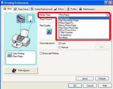 Select the correct Media Type setting (Windows)
