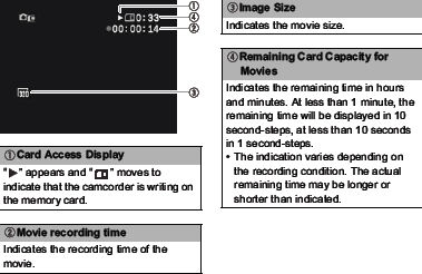 Recording Movies on a Memory Card ZR600 and ZR700