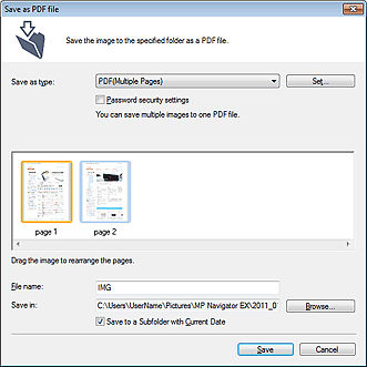 Batch scanning using MP Navigator EX - MX410 (Windows)