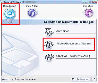 Scan using MP Navigator EX - MX360 (Windows)