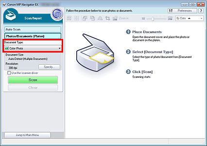 Adjusting Output (Scan) Resolution (Windows) - MP280 / MP495 / MP499