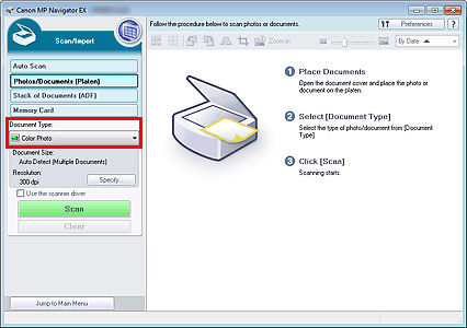 Scan using MP Navigator EX - MX420 (Windows)