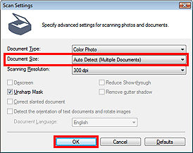 Scanning multiple documents at the same time - MX870