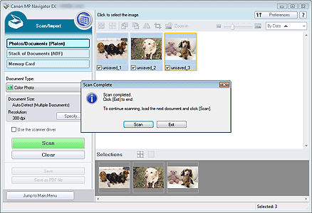 Scanning multiple documents at the same time - MX870