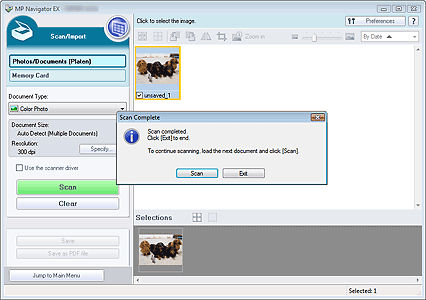 Scan using MP Navigator EX - MP560 (Windows)