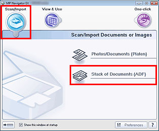 Batch (Automatic Document Feeder) scanning using MP Navigator EX on an ...