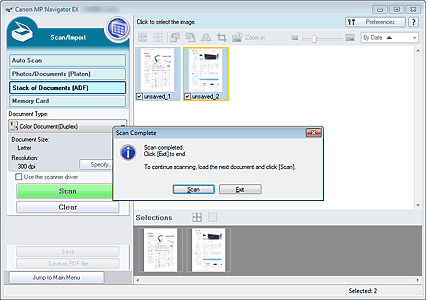 Scanning both sides of a document at one time (Windows) - MX882