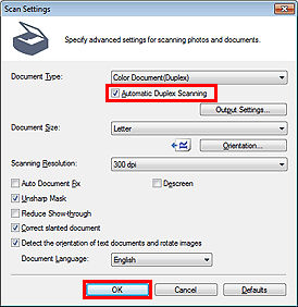 Scanning both sides of a document at one time (Windows) - MX882