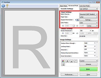 Using Advanced Mode to scan with the MX870 (Windows)